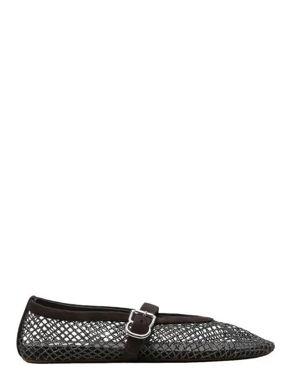 Alaïa Strass Embellished Net Ballet Flats - Brown