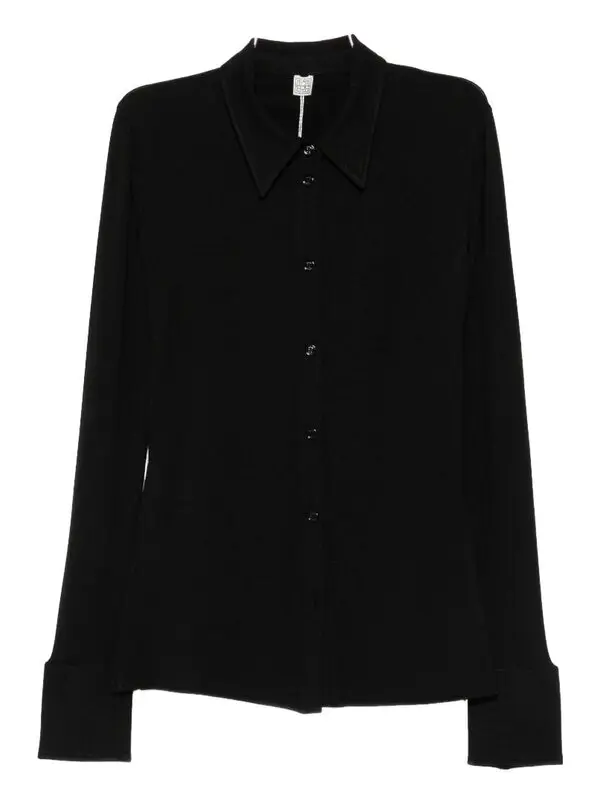 TOTEME Fitted Jersey Shirt - Black
