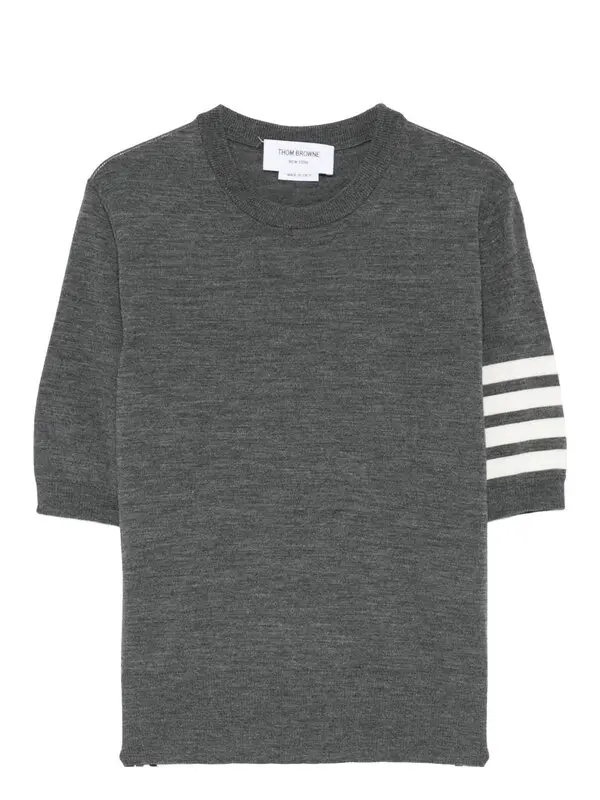 Thom Browne Wool Crewneck Sweater - Grey