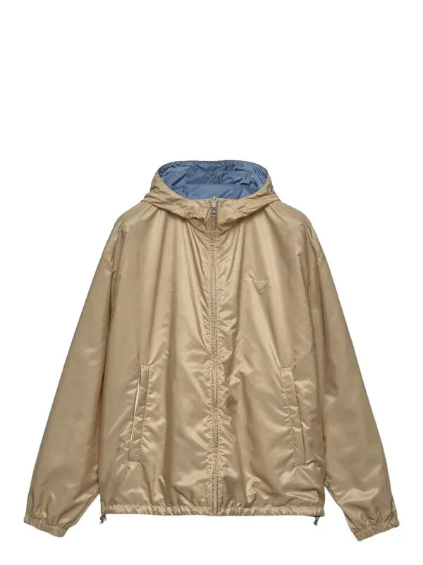 Prada Re-nylon Hooded Blouson Jacket - Beige
