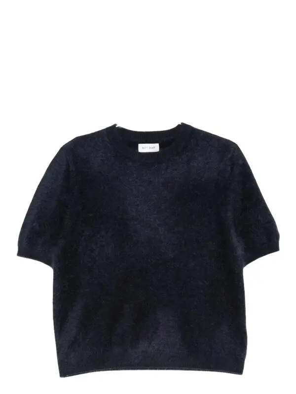 Soft Goat Short Sleeve Cashmere T-shirt - Blue