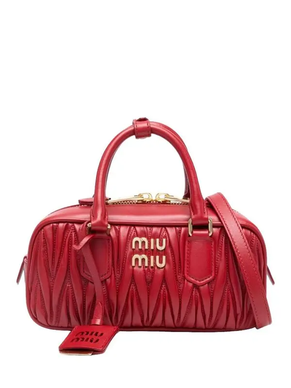 Miu Miu Arcadie Leather Handbag - Red