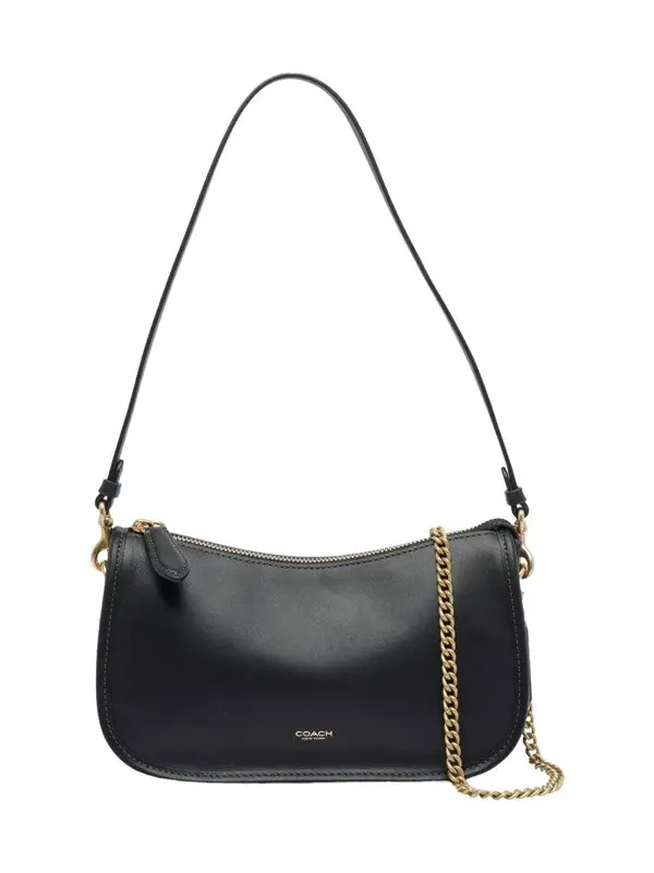 COACH Waverly Leather Shoulder Bag - Black