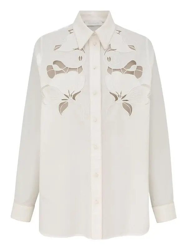 Zimmermann Daylight Embroidered Cotton Shirt - White