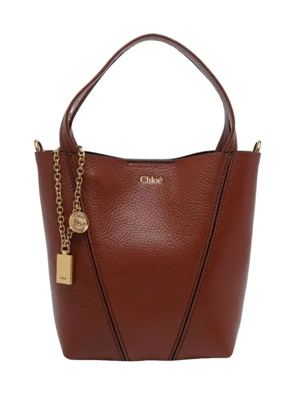 Chloé Spin Small Leather Tote - Brown