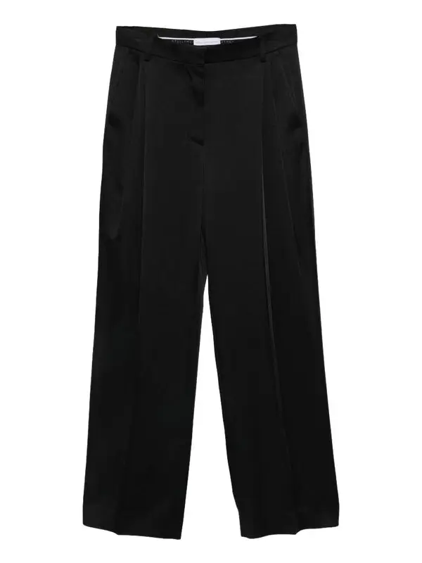 Stella McCartney Pleated Satin Trousers - Black