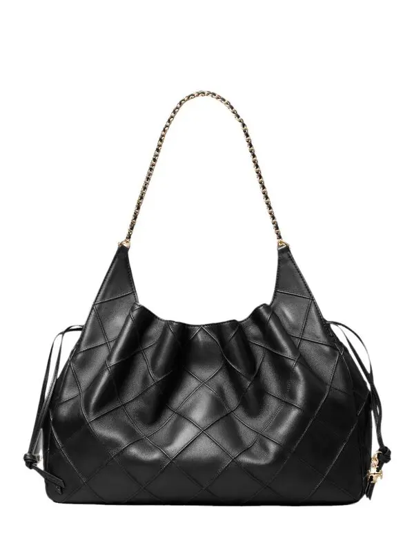 Tory Burch Fleming Large Leather Tote - Black