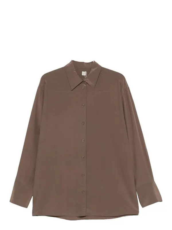 TOTEME Crepe Silk Shirt - Brown