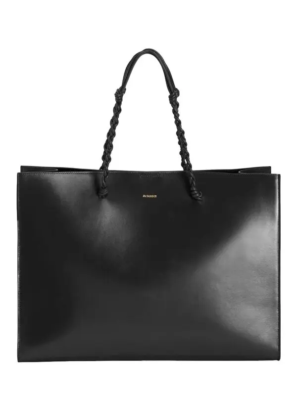 JIL SANDER Tangle Leather Tote Bag - Black
