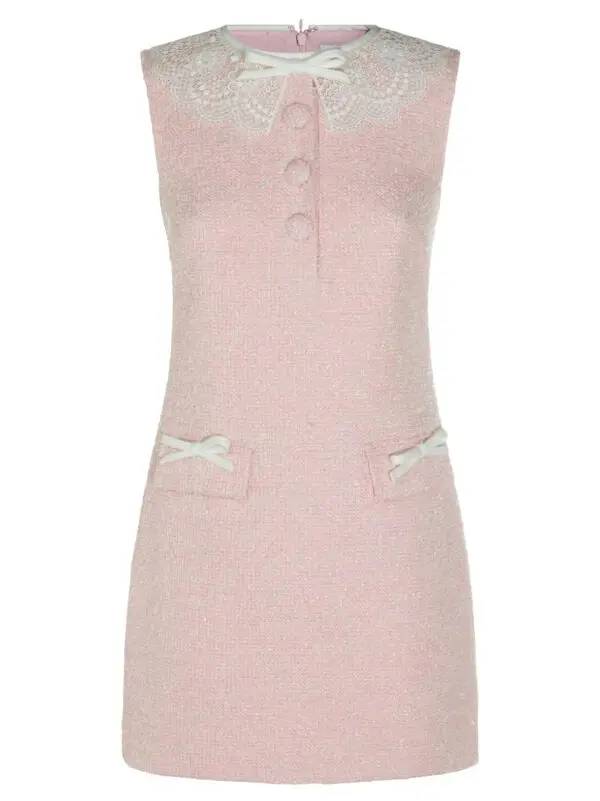 SELF-PORTRAIT Bouclé Mini Dress - Pink