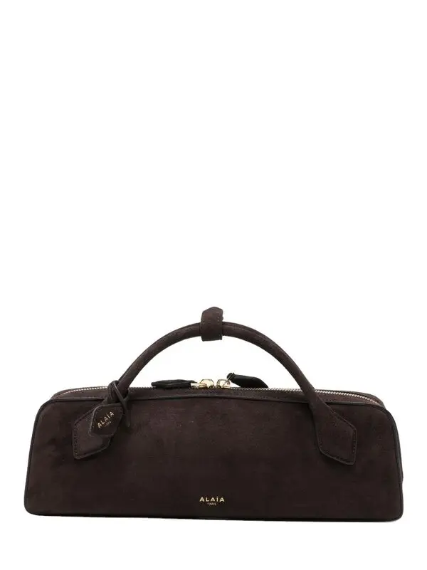 Alaïa Le Teckel Suede Leather Clutch - Brown