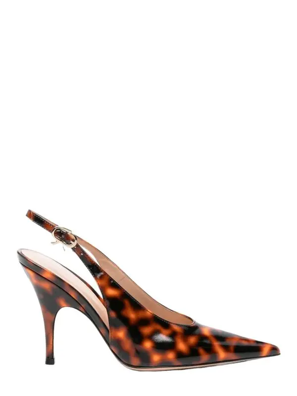 GIANVITO ROSSI Sofia Leather Slingback Pumps - Red