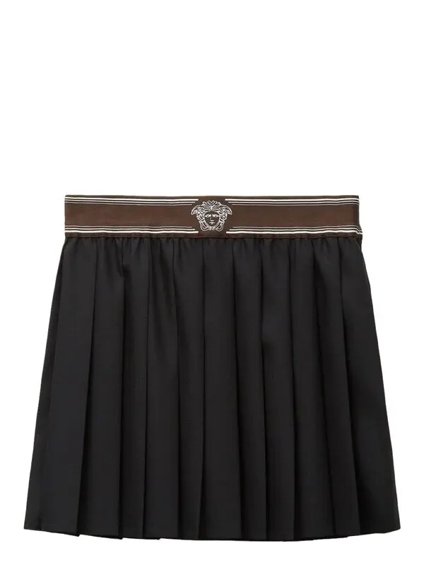 Versace Pleated Wool Skirt - Black