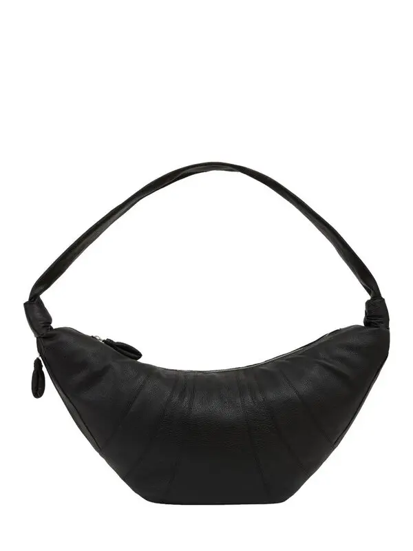 LEMAIRE Croissant Large Leather Shoulder Bag - Black