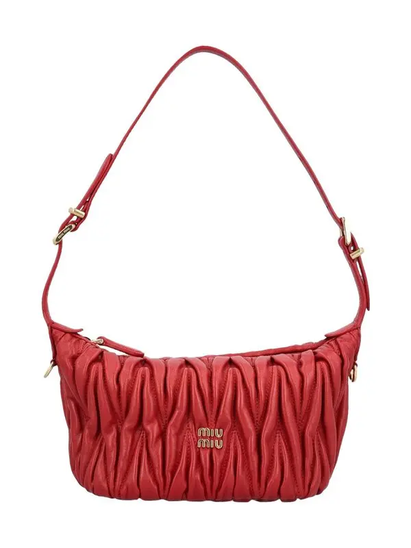 Miu Miu Matelassé Leather Mini Bag - Red
