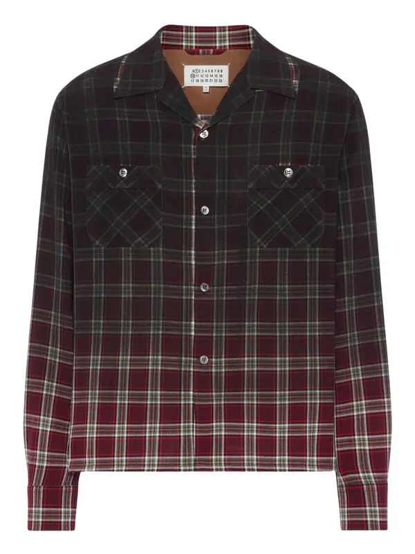 MAISON MARGIELA Checked Shirt With A Faded Effect - Red