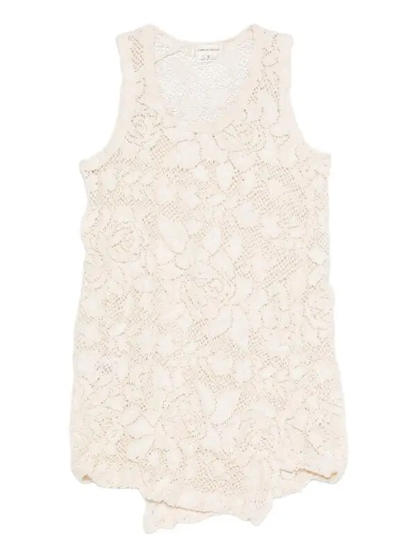 Comme Des Garçons Floral Lace Tank Top - Beige