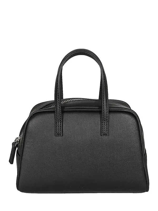 MIZUIRO Small Leather Boston Bag - Black