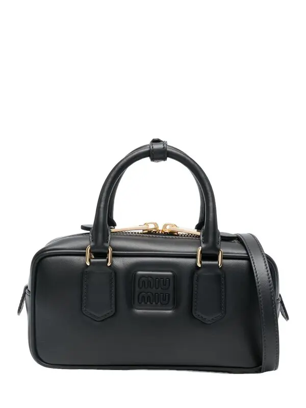 Miu Miu Arcadie Regular Leather Handbag - Black