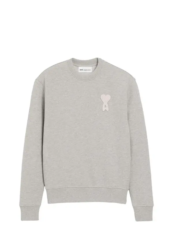 AMI Paris De Coeur Cotton Sweatshirt - Grey