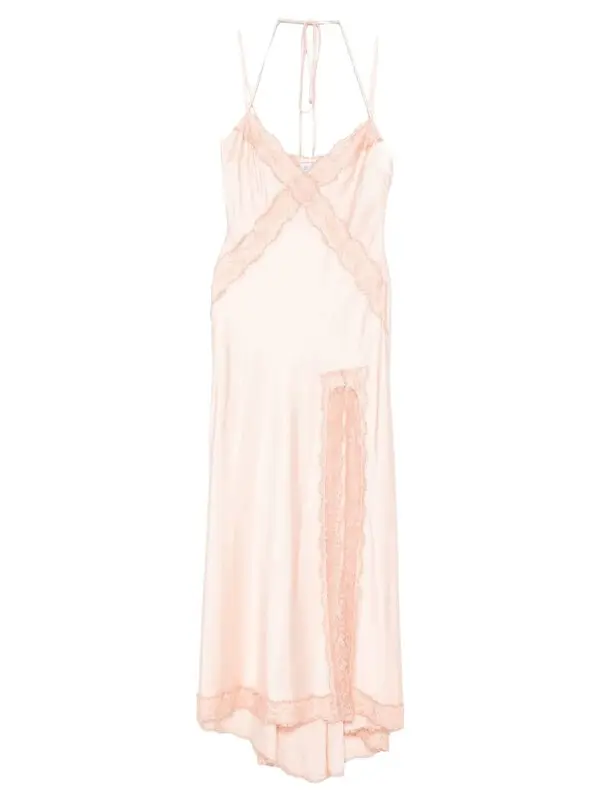 LES FILLES D'EVA Lace Trim Slip Dress - Pink