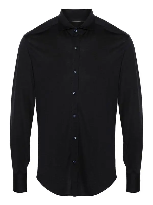 Brunello Cucinelli Silk And Cotton Blend Shirt - Blue