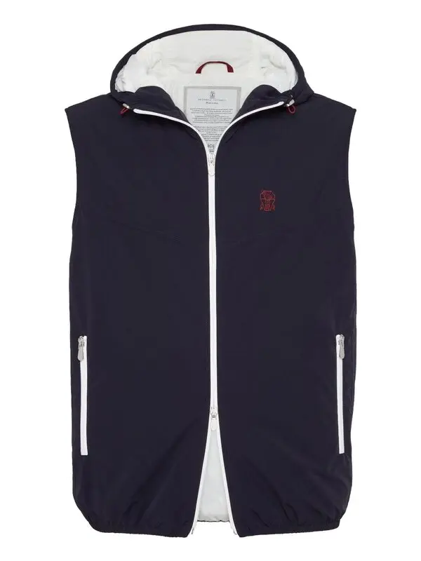 Brunello Cucinelli Water-resistant Hooded Vest - Blue