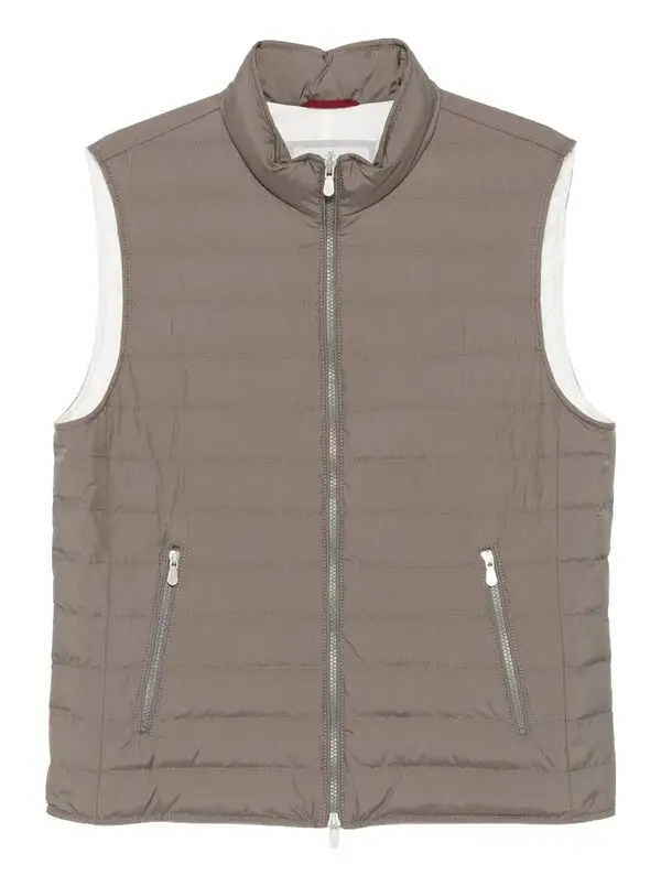Brunello Cucinelli Padded Down Vest - Grey