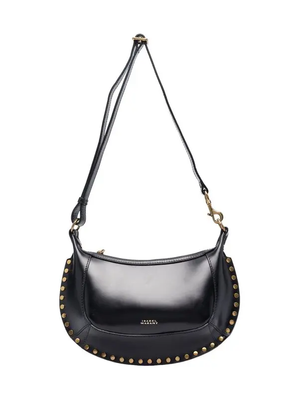 Isabel Marant Étoile Oskan Moon Leather Shoulder Bag - Black