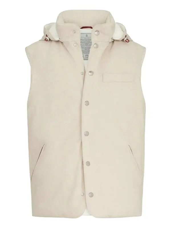 Brunello Cucinelli Wool Padded Vest - Beige