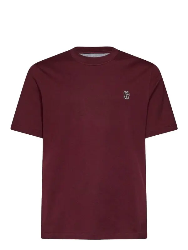 Brunello Cucinelli Logo Cotton T-shirt - Red