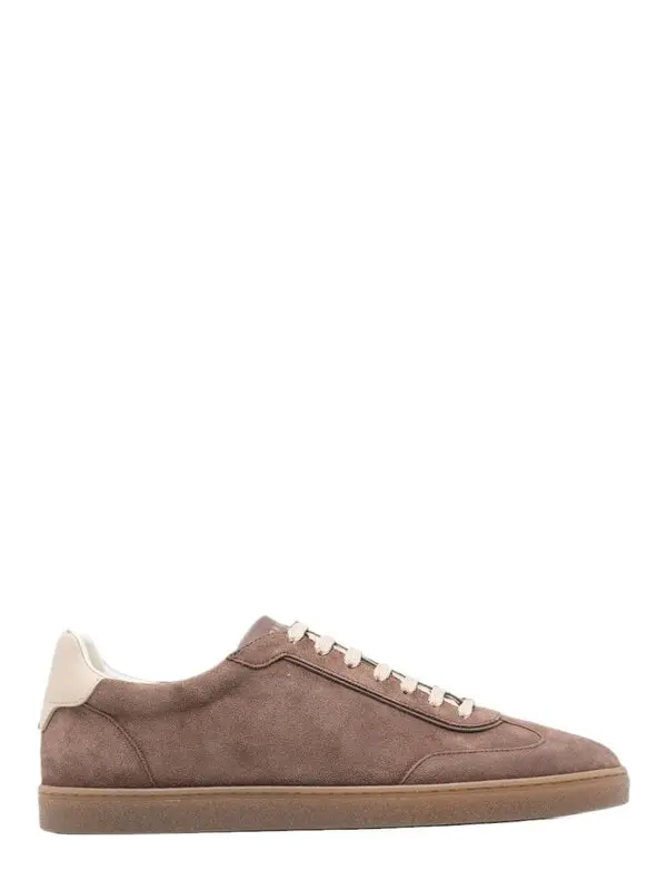 Brunello Cucinelli Suede Leather Lace-up Sneakers - Grey