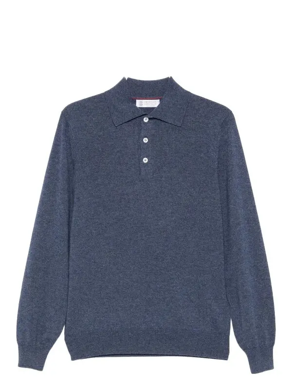 Brunello Cucinelli Cashmere Polo Shirt - Blue