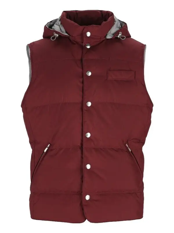 Brunello Cucinelli Hooded Down Vest - Red