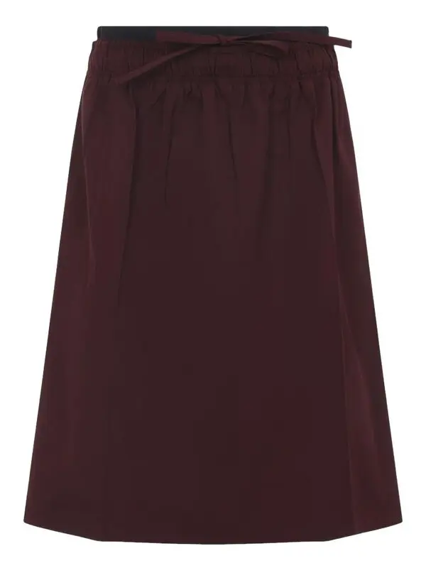 Prada Cotton Blend Midi Skirt - Red