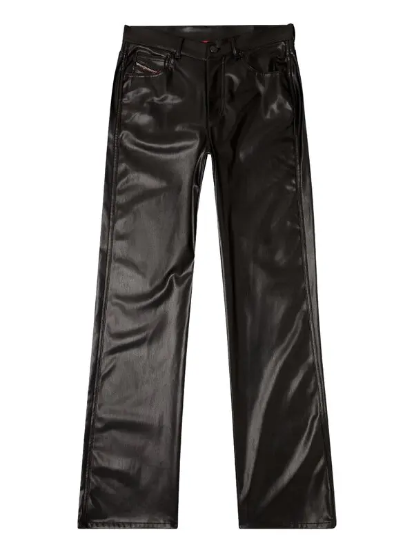 DIESEL® Coated Faux-leather Trousers - Black