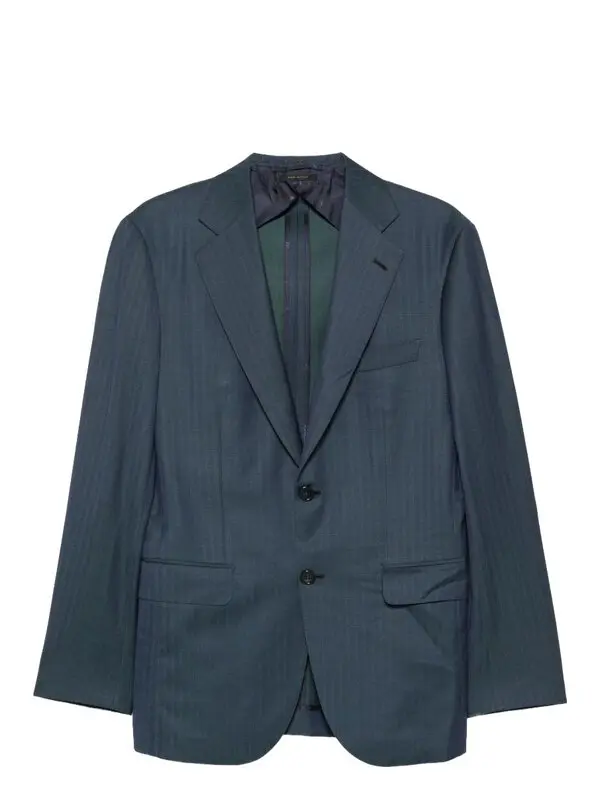 Brioni Plume Single-breasted Wool Suit - Blue