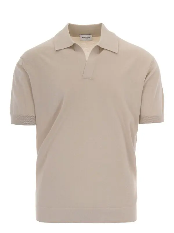 PAOLO PECORA Knit Polo - Beige