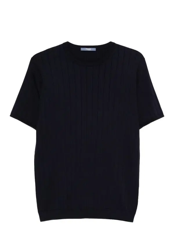PEOPLE OF SHIBUYA Raimu Crew Neck Sweater - Blue