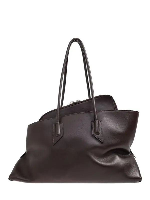 Attico La Passeggiata Medium Leather Shoulder Bag - Brown