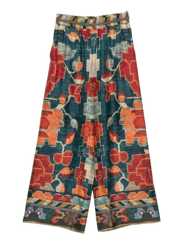 PIERRE-LOUIS MASCIA Printed Silk Trousers - Red