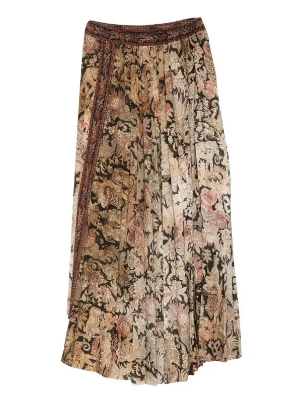 PIERRE-LOUIS MASCIA Printed Long Skirt - Brown