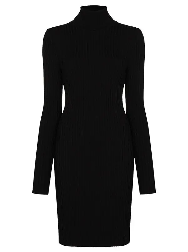 Wolford Ribbed Turtleneck Dress - Black
