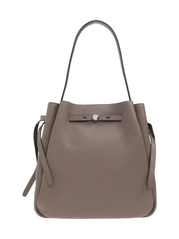 Tory Burch Romy Large Leather Bucket Bag - Grey