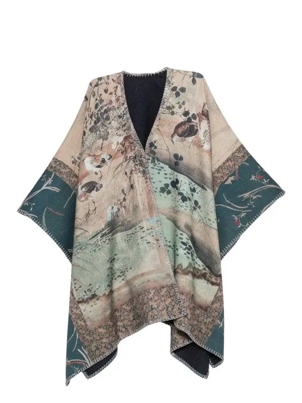 PIERRE-LOUIS MASCIA Wool Poncho - Blue