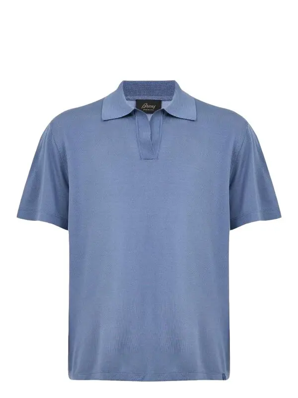 Brioni Silk Polo Shirt - Blue