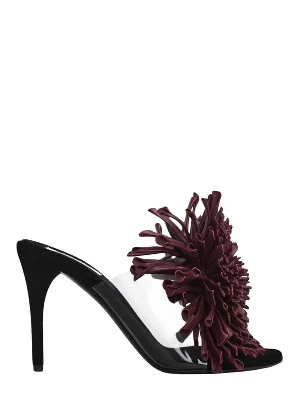 Alaïa Flower Embellished Stiletto Heel Sandals - Red