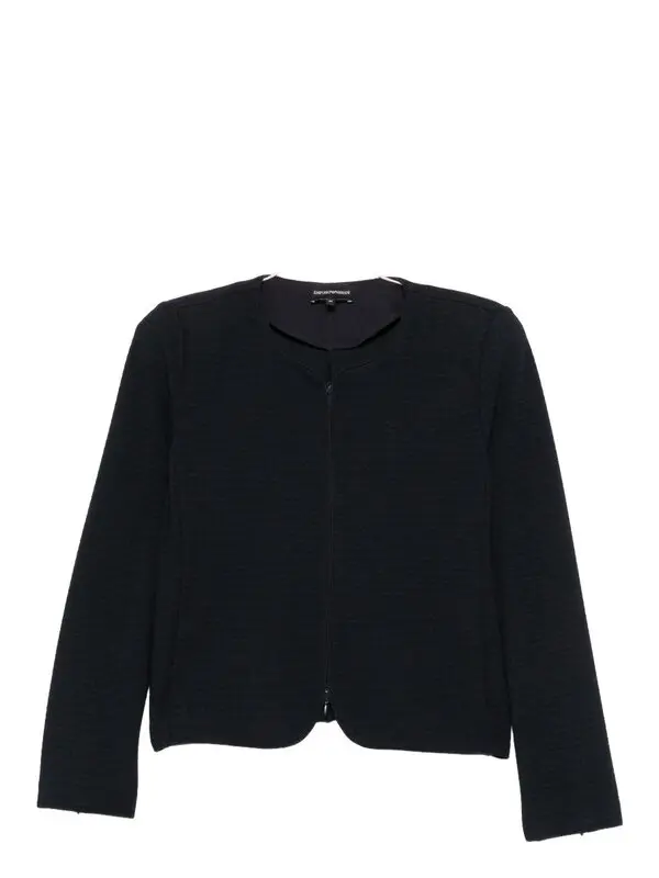 Emporio Armani Zip-up Textured Jacket - Blue