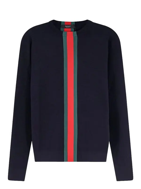 Gucci Web Detail Cotton T-shirt - Blue