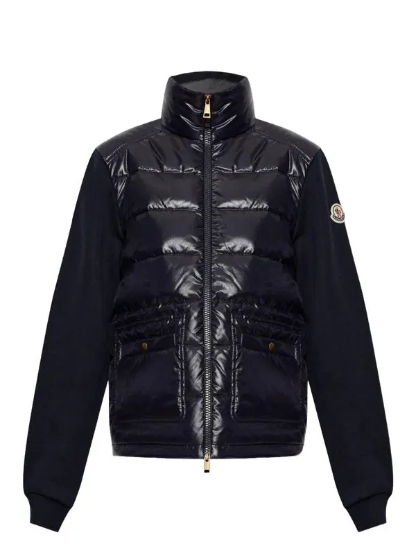Moncler Wool And Nylon Padded Cardigan - Blue